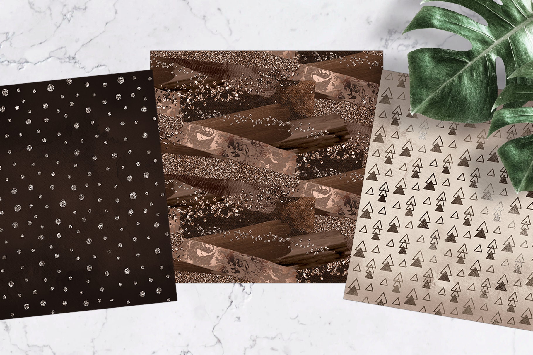 Espresso Brown Foil Digital Paper, Seamless Textures, Coffee, Metallic ...