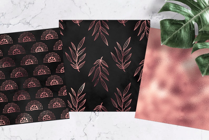 Rose Gold Summer Digital Paper Set Foil Seamless Textures - Etsy