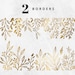Gold Foil Floral Clipart Set Faux Foil Clipart Floral - Etsy