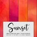 Sunset Watercolor Digital Paper, Watercolor Textures, Watercolor ...