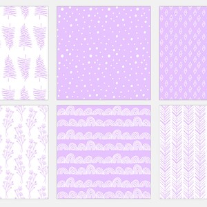 Lilac Purple Pastel Digital Paper, Printable Paper, Pastel Patterns ...