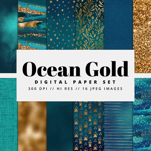 Winter Breeze Gold Foil Digital Paper Seamless Textures - Etsy