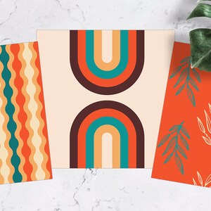 Retro Digital Paper Set, Seamless Textures, 70s Patterns, Vintage ...