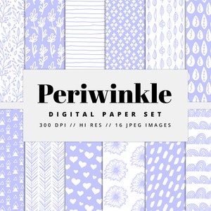 Periwinkle Pastel Digital Paper, Printable Paper, Pastel Patterns ...