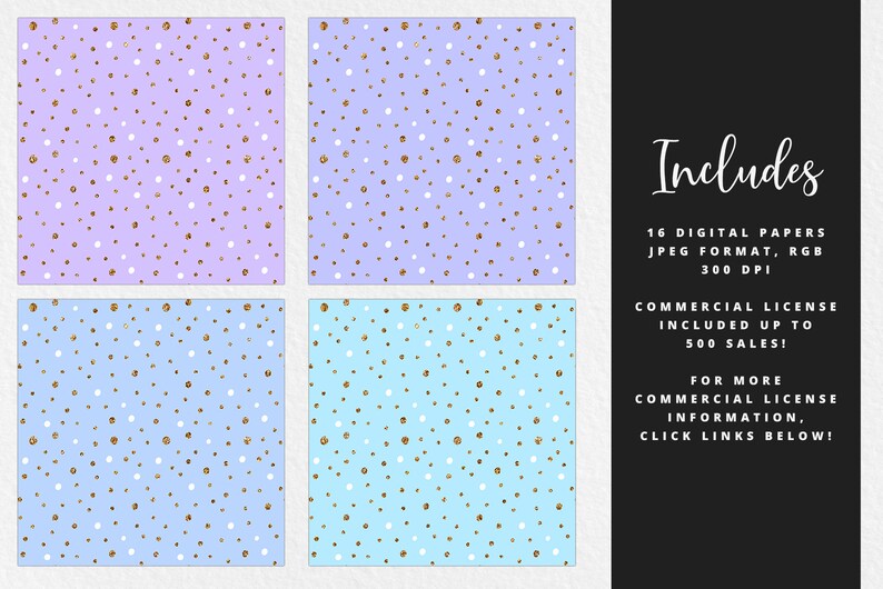 Pastel Gold Foil Polka Dots Digital Paper Pastel Backgrounds - Etsy