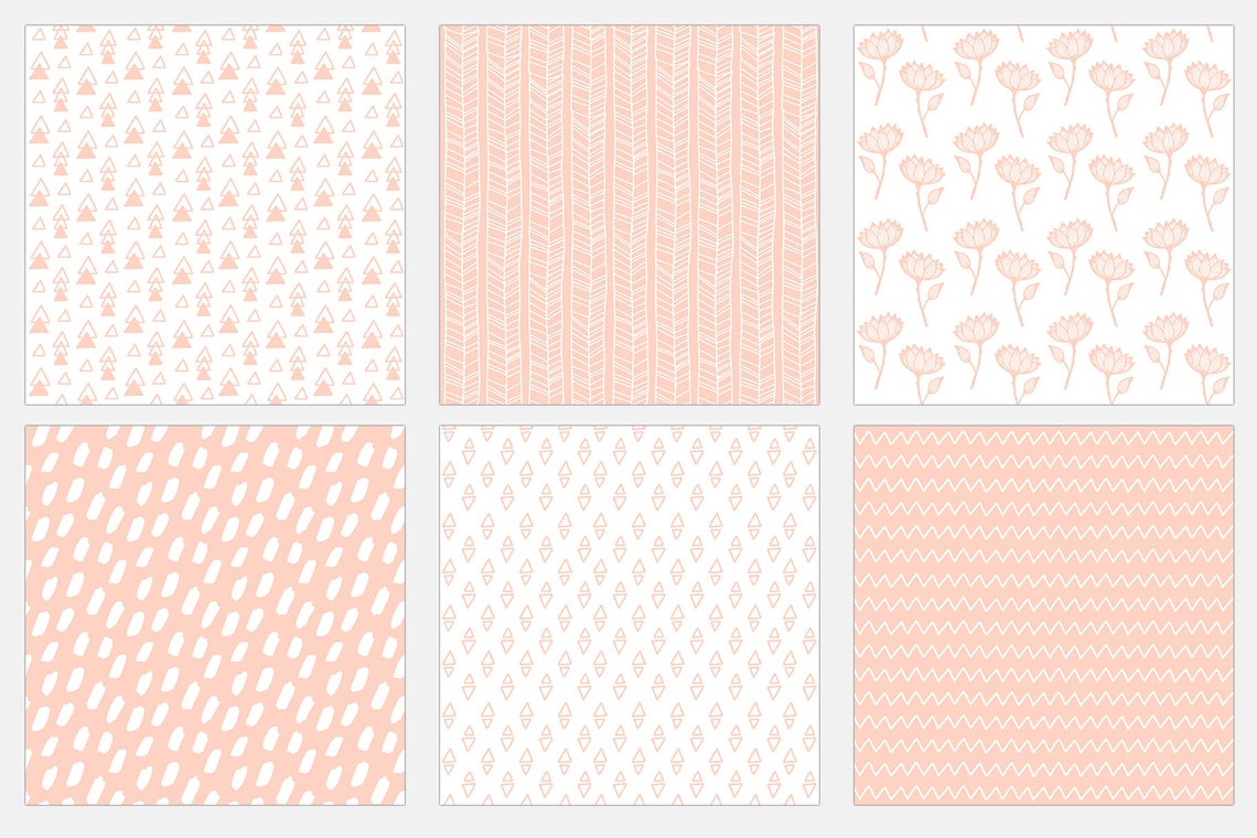 Peach Pastel Digital Paper Printable Paper Pastel Patterns | Etsy