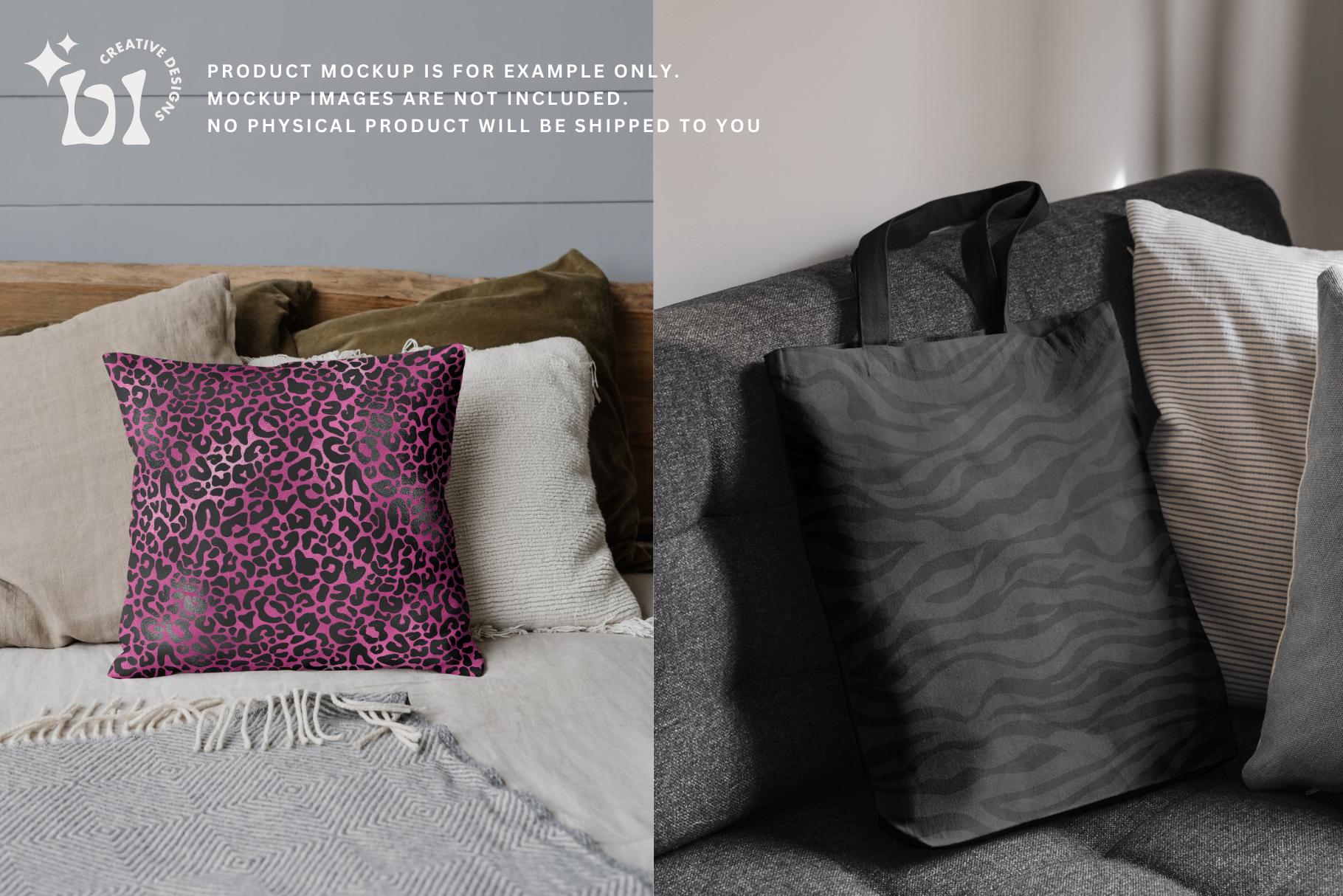 Black & Pink Animal Print Digital Paper, Animal Patterns, Safari ...