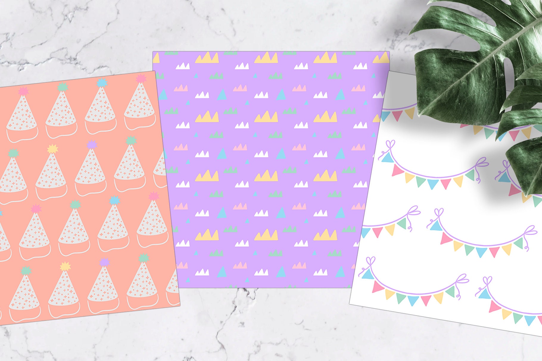 Pastel Birthday Digital Paper Set, Seamless Textures, Birthday Party ...