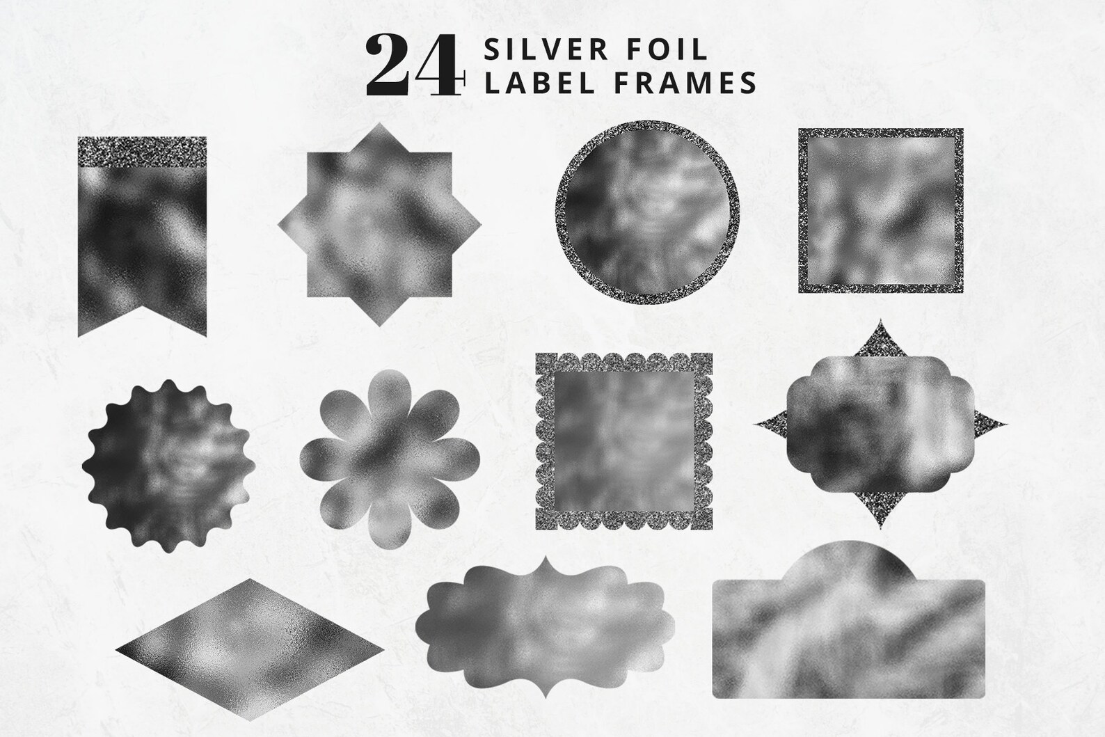 Silver Foil Label Frames Label Frame Clip Art Silver Foil - Etsy