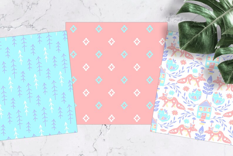 Pastel Scandinavian Digital Paper Handdrawn Floral - Etsy