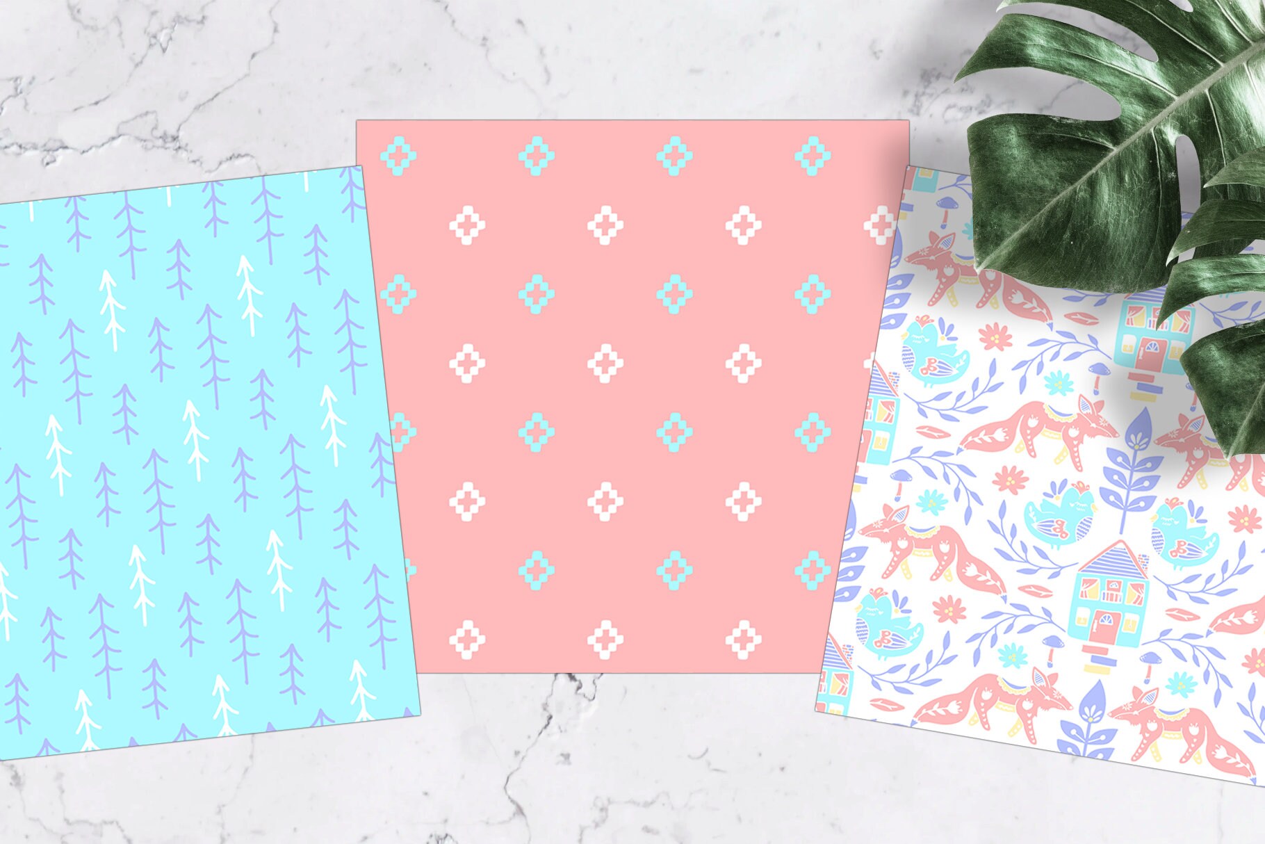 Pastel Scandinavian Digital Paper Handdrawn Floral - Etsy