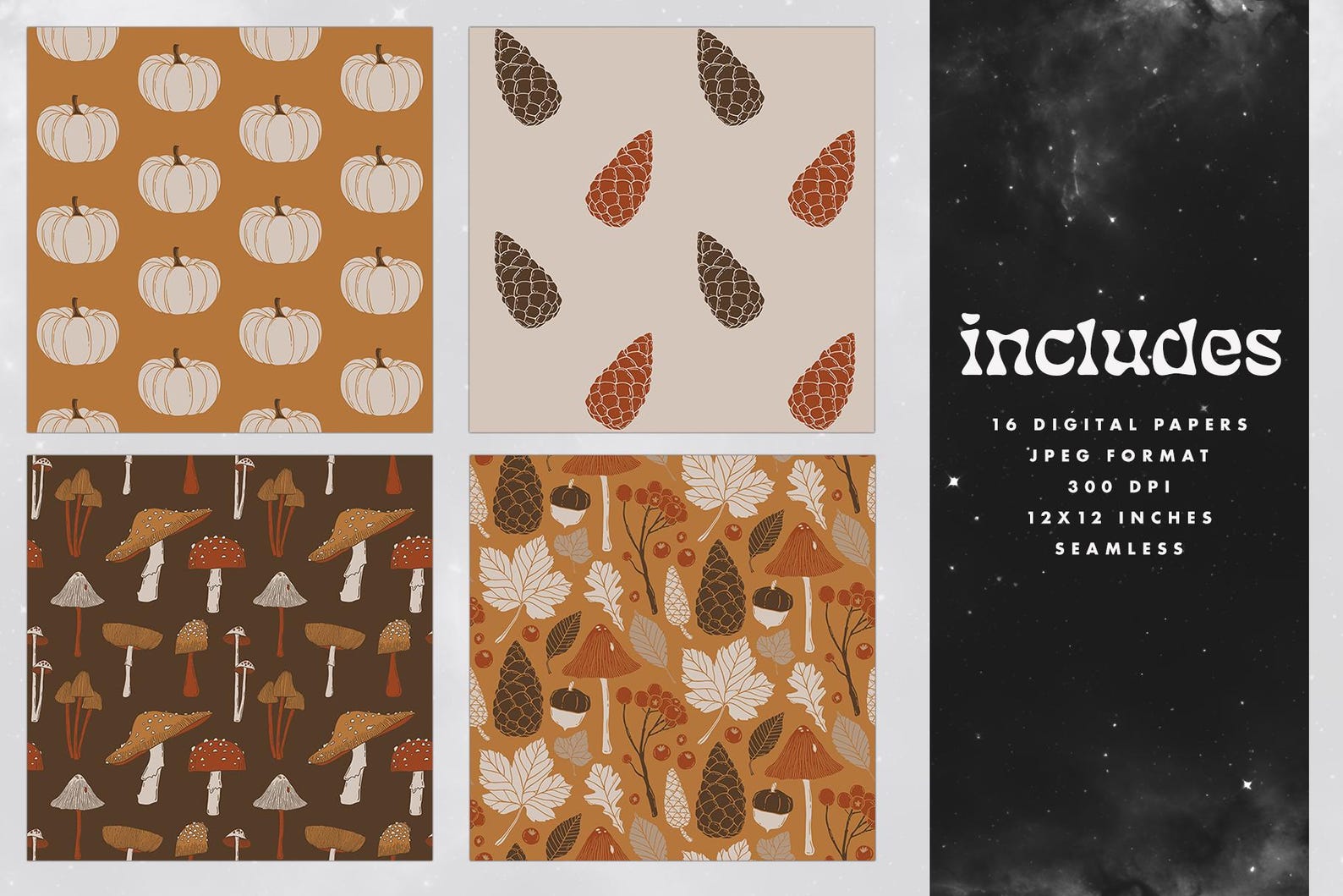 Fall Digital Paper, Plaid Seamless Textures, Autumn Plaid Patterns ...