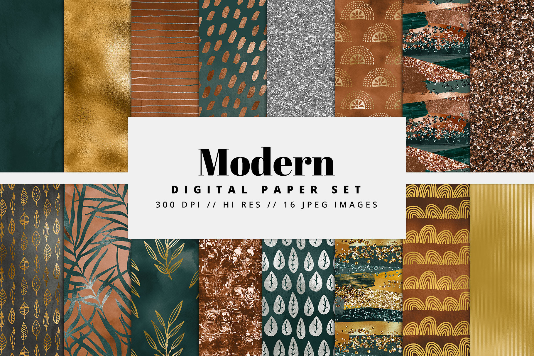 Modern Digital Paper Set Foil Seamless Textures Summer - Etsy