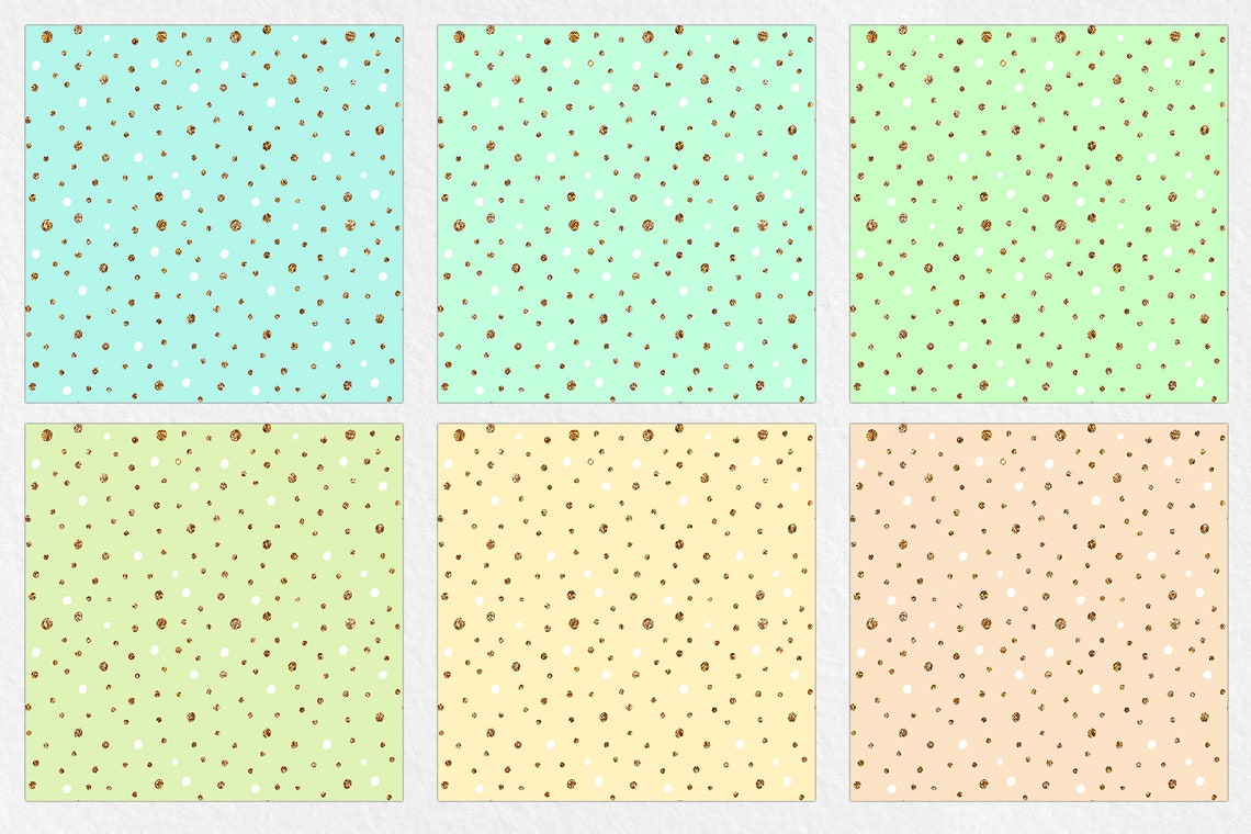Pastel Gold Foil Polka Dots Digital Paper Pastel Backgrounds - Etsy
