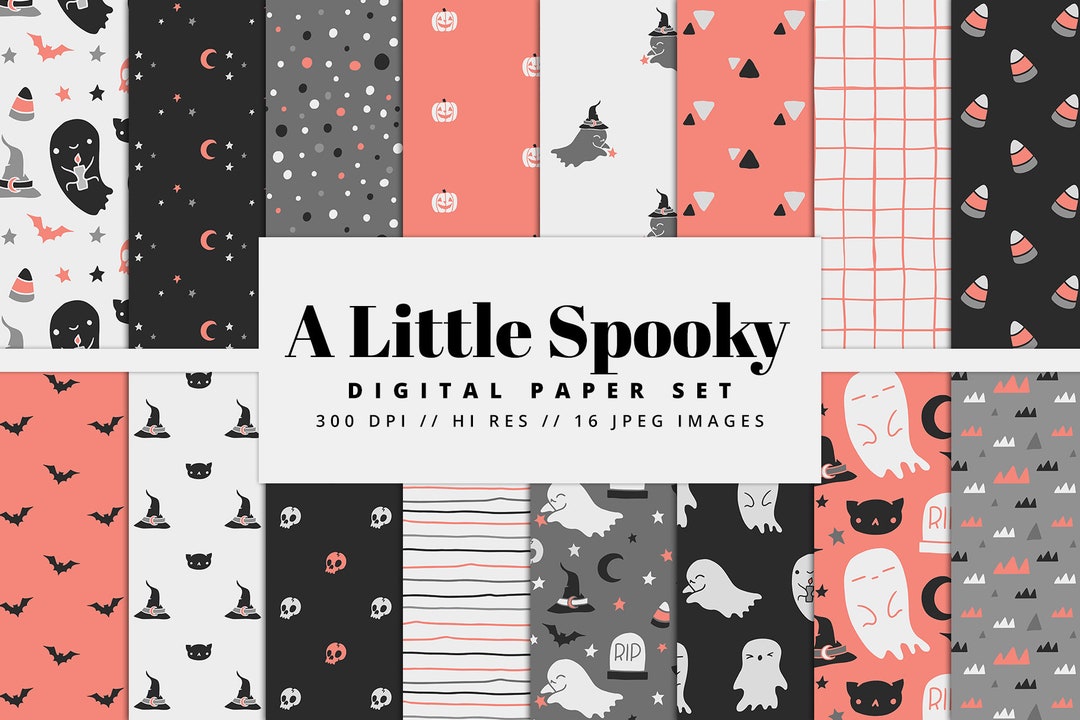 Halloween Digital Paper Set, Seamless Textures, Halloween Backgrounds ...