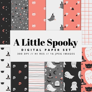 Halloween Digital Paper Set, Seamless Textures, Halloween Backgrounds ...