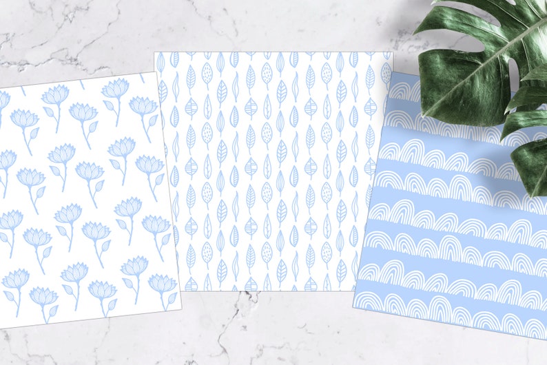 Hyacinth Blue Pastel Digital Paper Printable Paper Pastel | Etsy