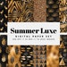 Gold Summer Digital Paper Set, Foil, Seamless Textures, Tropical ...