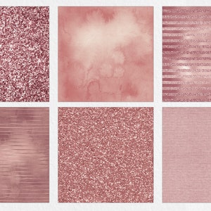 Rose Gold Foil Digital Paper, Seamless Textures, Blush, Digital ...