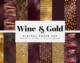 Gold Foil Digital Paper - Etsy