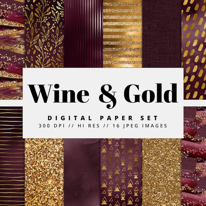 Gold Foil Digital Paper - Etsy