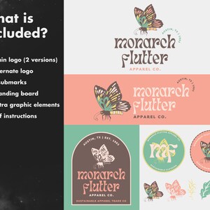 DIY Canva Logo Template - Butterfly Editable Logo - Fun Colorful Boho ...