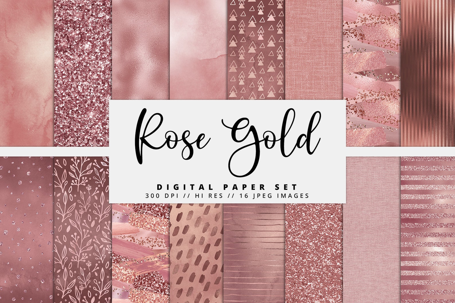 Rose Gold Foil Digital Paper Seamless Textures Blush - Etsy