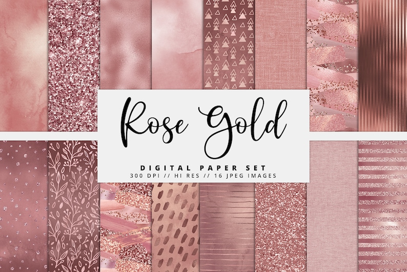 Rose Gold Foil Digital Paper, Seamless Textures, Blush, Digital ...