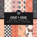 Coral and Gray Digital Paper Set, Retro Seamless Textures, Floral ...