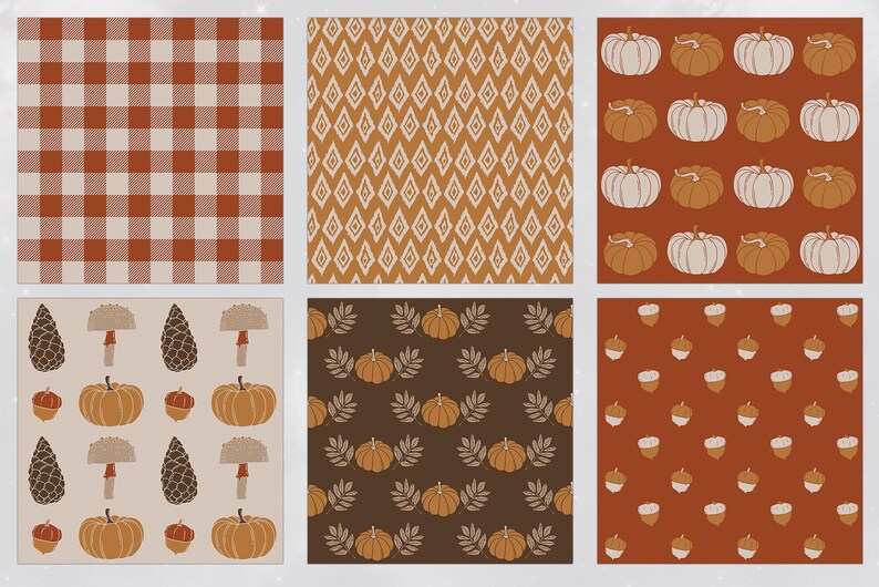 Fall Digital Paper, Plaid Seamless Textures, Autumn Plaid Patterns ...