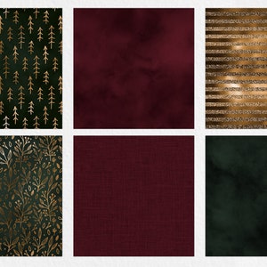 Christmas Digital Paper Set, Foil, Seamless Textures, Holiday, Seasonal ...