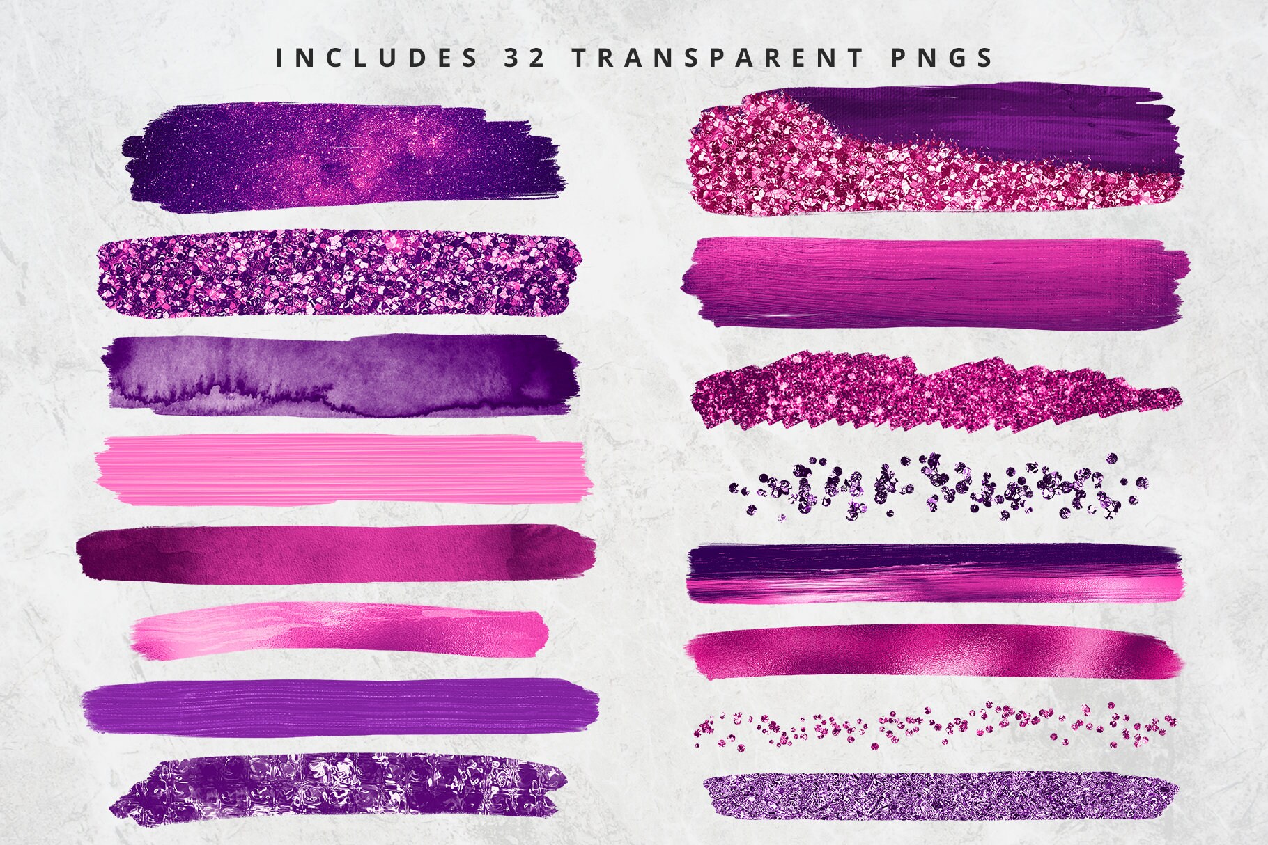 Pink and Purple Brush Strokes Clipart Paint Strokes PNG - Etsy