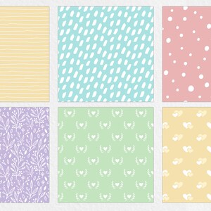 Pastel Valentine's Day Digital Paper, Pastel Digital Paper, Hearts ...