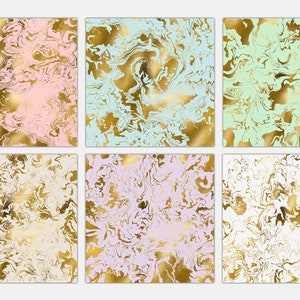 Pastel Foil Marble Digital Paper, Foil Textures, Marble Backgrounds ...
