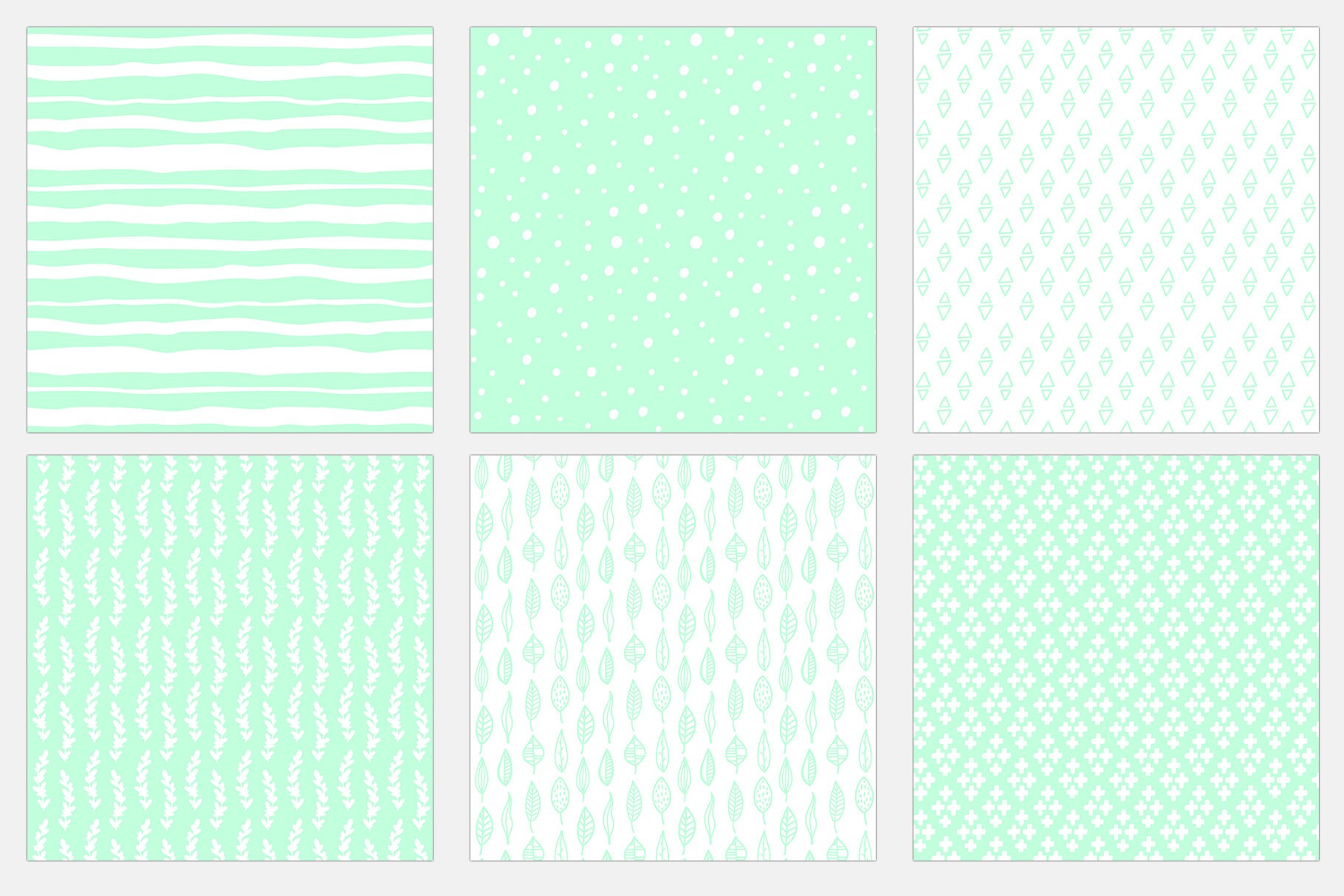 Mint Pastel Digital Paper Printable Paper Pastel Patterns | Etsy