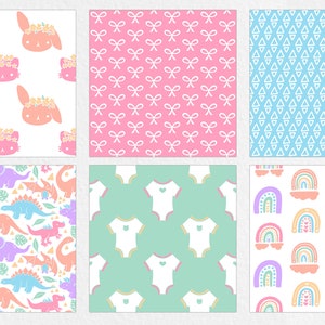 Nursery Digital Paper Set, Seamless Textures, Pastel Paper, Baby ...