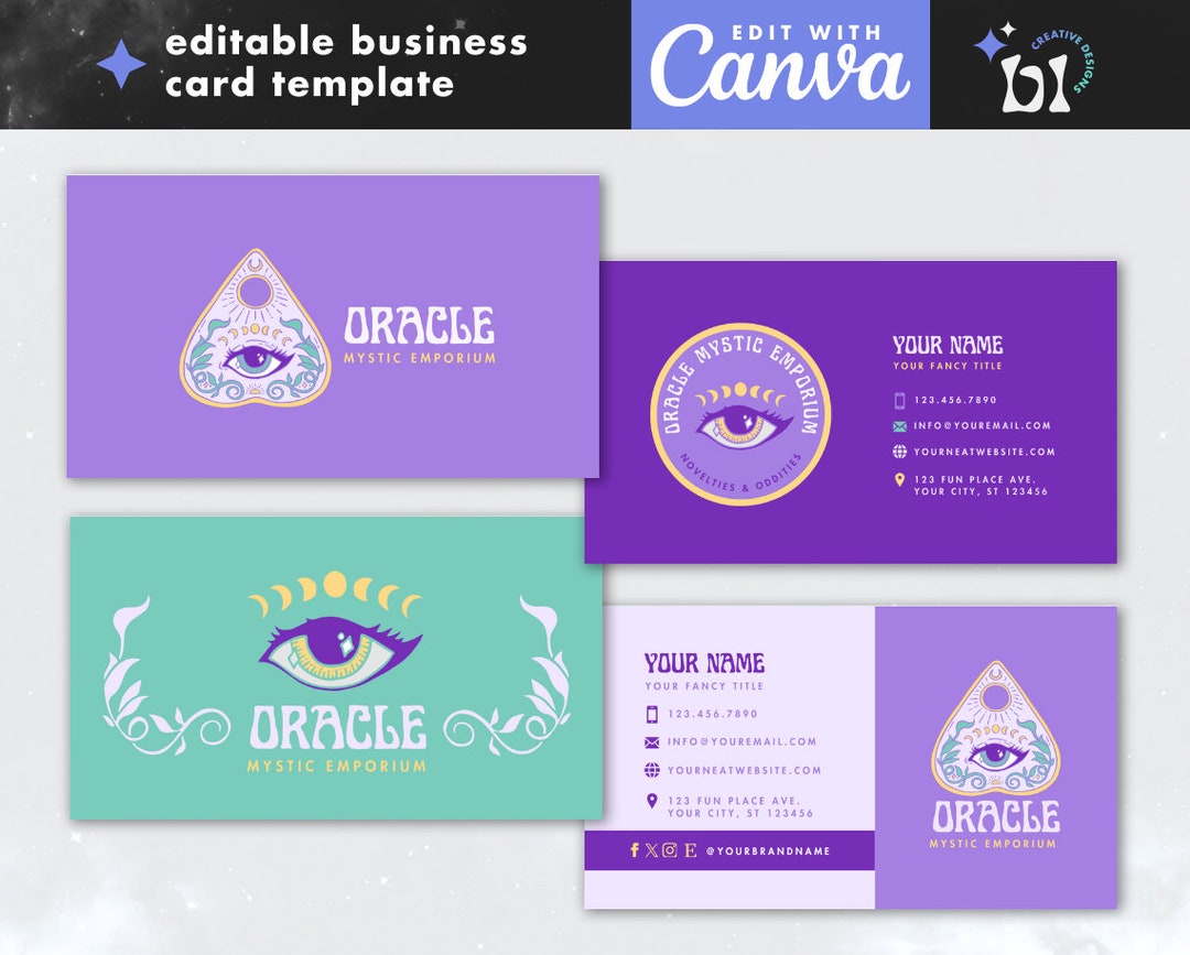 DIY Canva Business Card Template - Editable Template - Printable ...