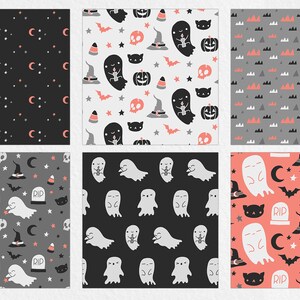 Halloween Digital Paper Set, Seamless Textures, Halloween Backgrounds ...