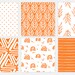 Orange and White Digital Paper Hand Drawn Floral Geometric - Etsy