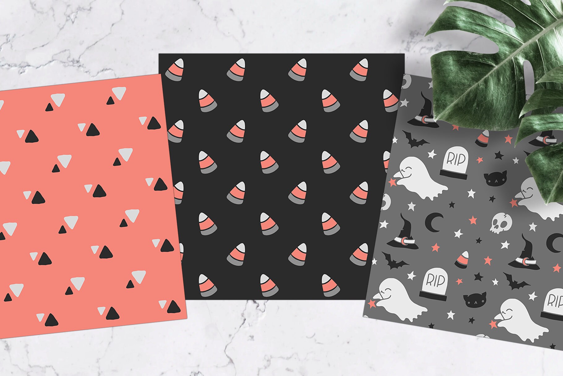 Halloween Digital Paper Set, Seamless Textures, Halloween Backgrounds ...