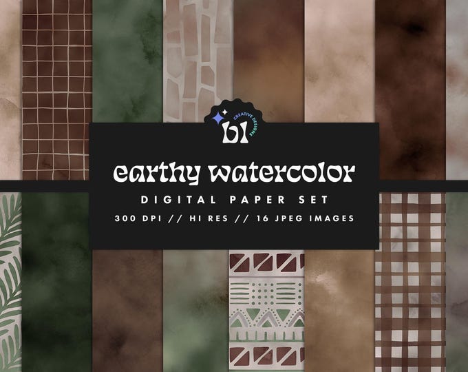 Earth Tone Digital Paper - Textured Scrapbooking Paper - Vintage Junk ...