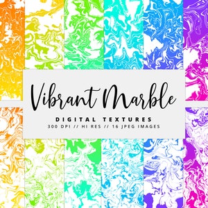 Vibrant Marble Digital Paper, Marble Textures, Marble Backgrounds ...