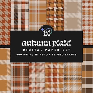 Fall Flannel Digital Paper, Plaid Seamless Textures, Fall Plaid ...