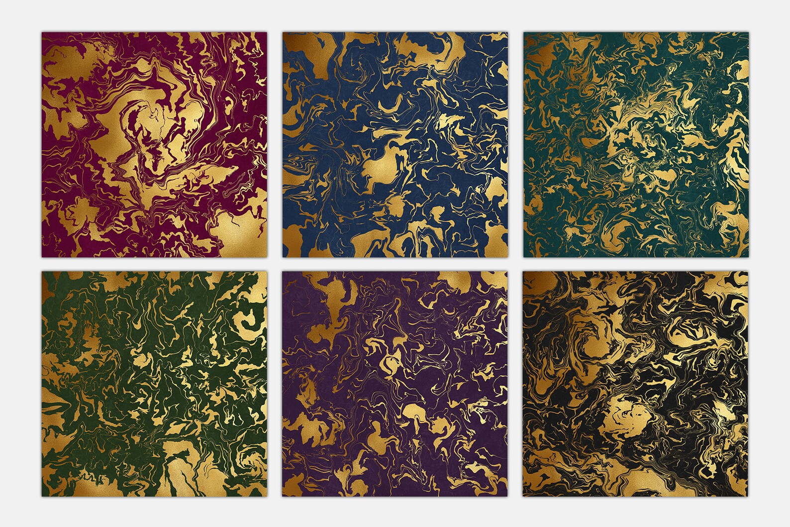 Dark Foil Marble Digital Paper, Foil Textures, Marble Backgrounds ...