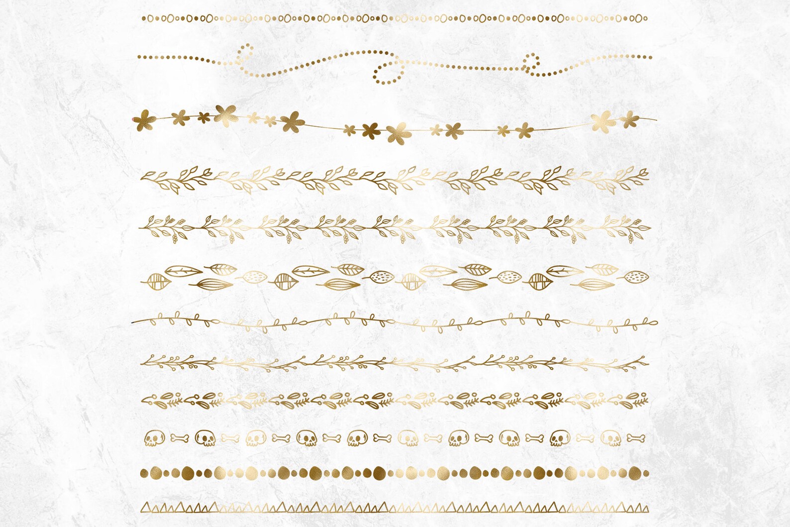 Gold Foil Divider Clipart Set Faux Foil Clipart Floral | Etsy