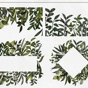 Green Watercolor Leaves Clip Art, Botanical Leaves Illustrations ...