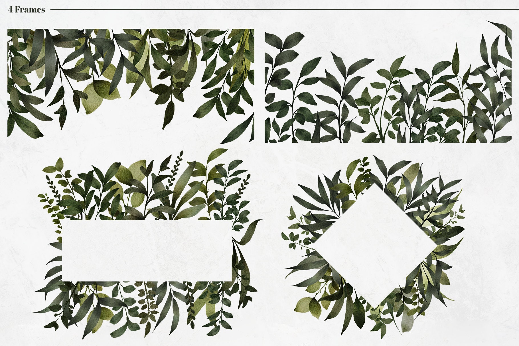 Green Watercolor Leaves Clip Art Botanical Leaves - Etsy