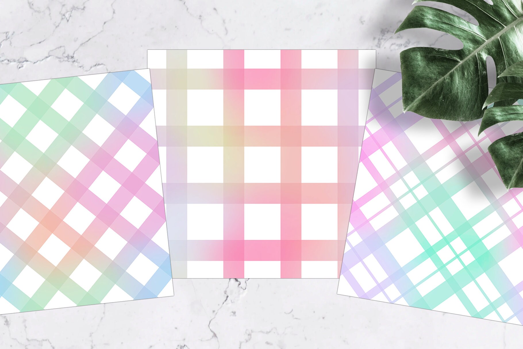 Holo Plaid Digital Paper, Buffalo Plaid Patterns, Holographic Patterns ...