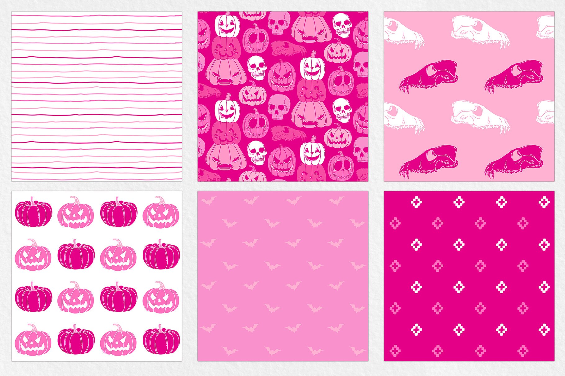 Pink Halloween Digital Paper Set Seamless Textures Halloween - Etsy