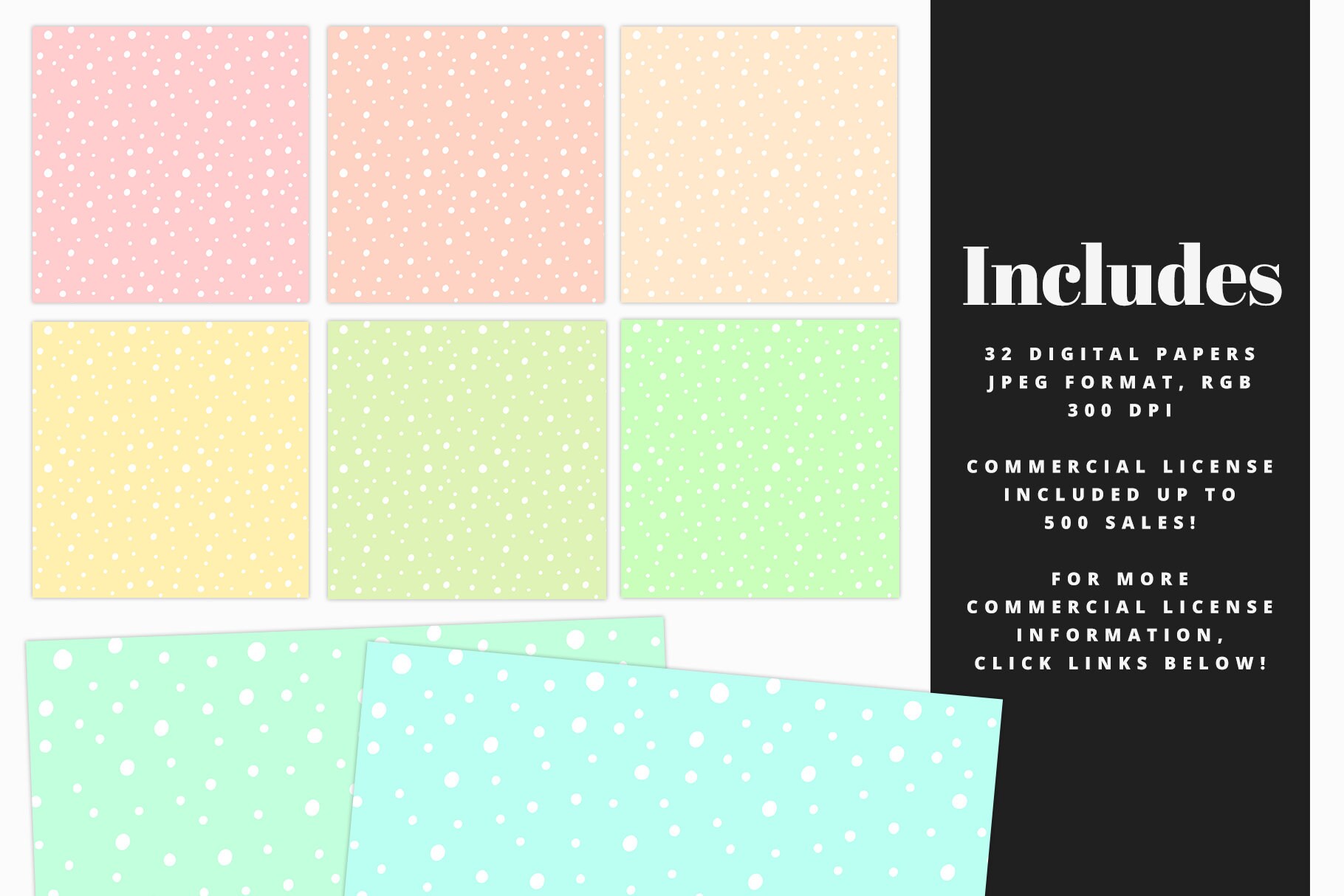 Pastel Confetti Digital Paper Polka Dot printable Paper | Etsy